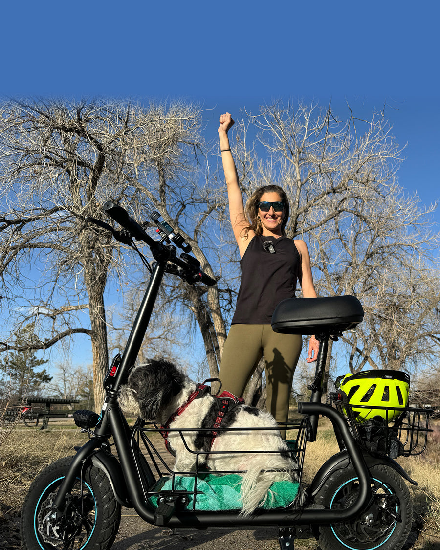 Gyroor C1S Electric Scooter with Seat for Adults 550W, Ample Storage f ...