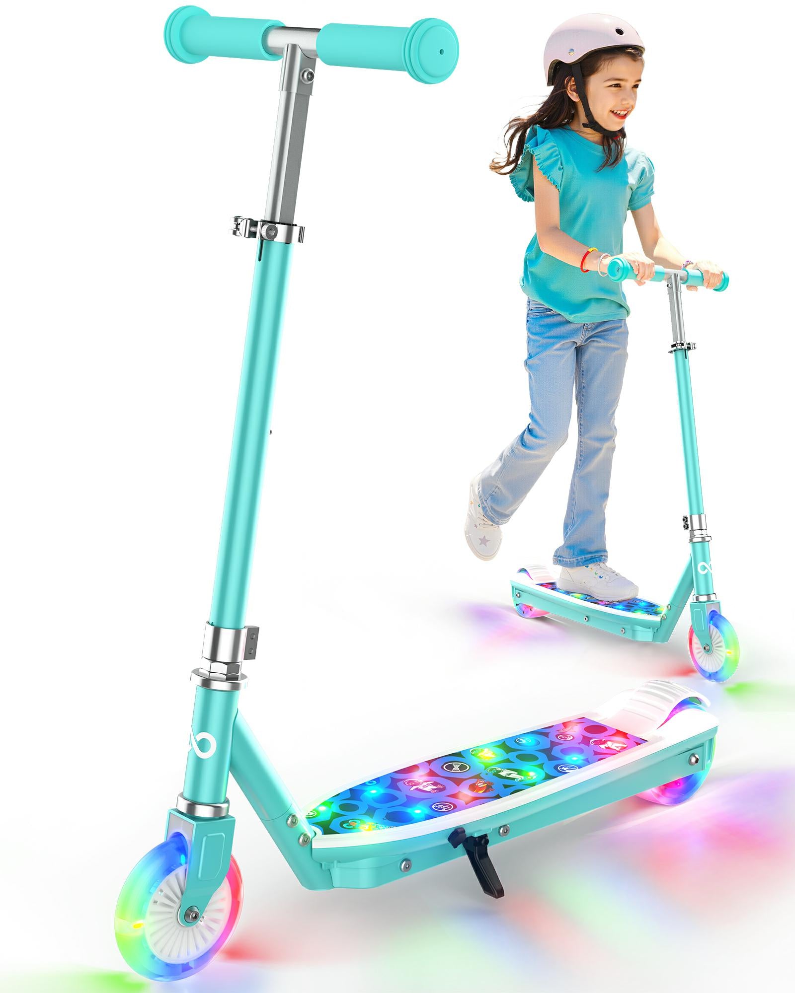 Gyroor Kids Electric Scooter with LED Lights – 3-Level Adjustable Hand ...