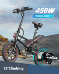 Gyroor C3 14inch folding Electric Bike 450W with 18.6MPH(New Version ...