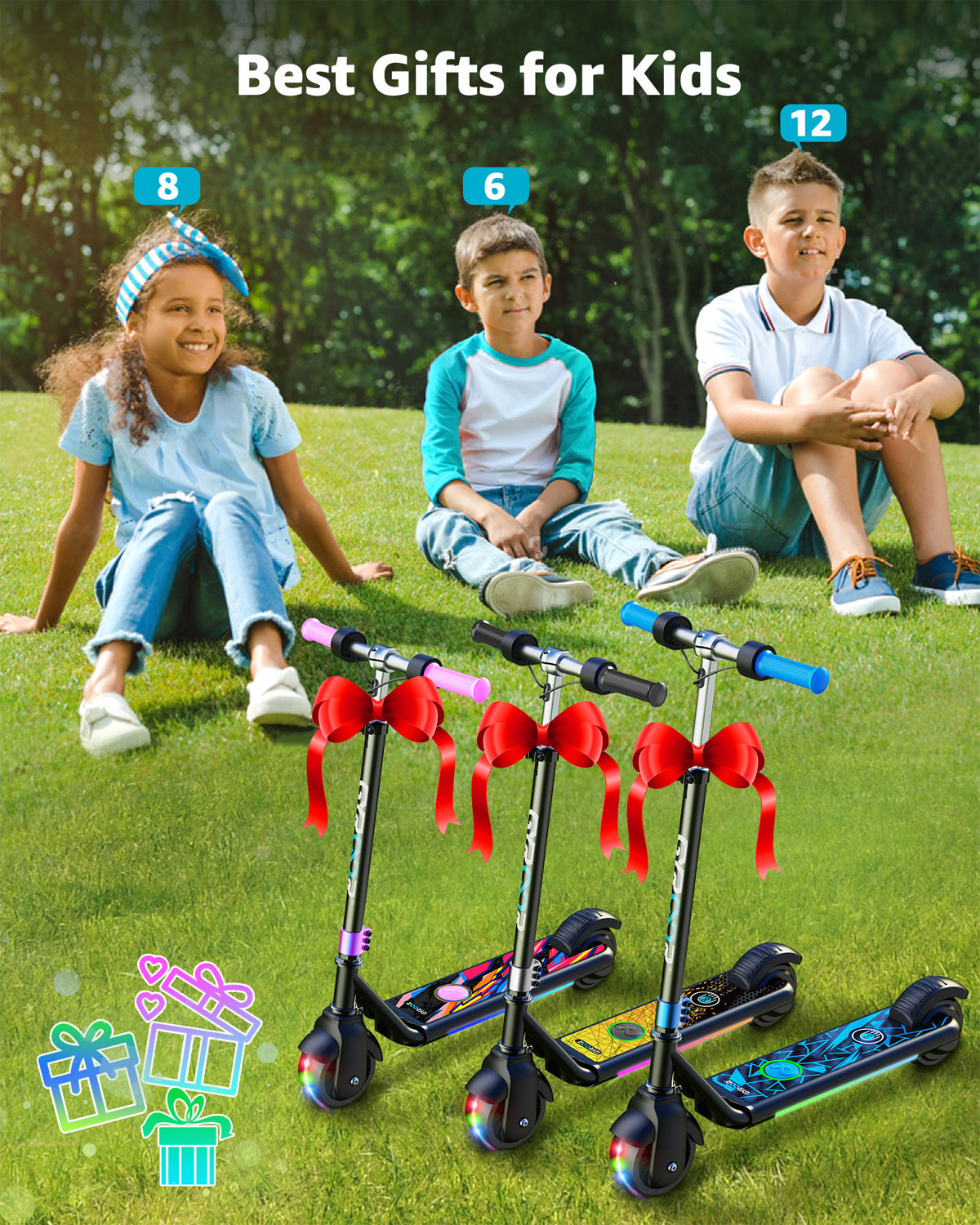 Gyroor H30 Max Kids Electric Scooter With Bluetooth Music Speaker - GYROOR
